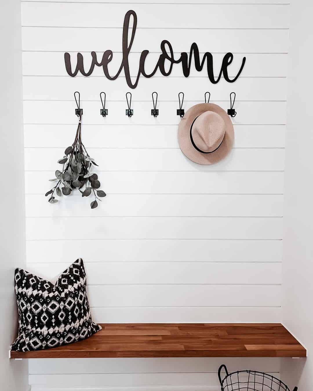 White Shiplap Entry Wall With Black Decorative Letters - Soul & Lane