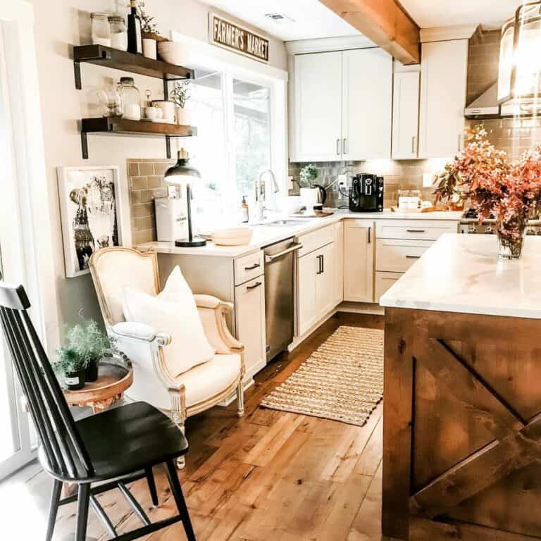 Wood Farmhouse Kitchen With Plant Décor - Soul & Lane
