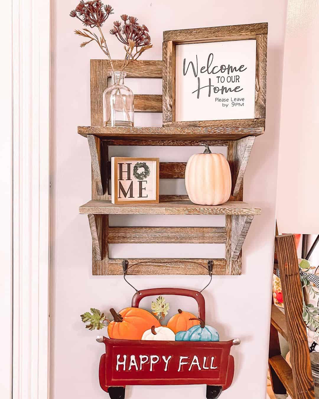 Wooden Shelf With Wood Frame Entryway Signs - Soul & Lane