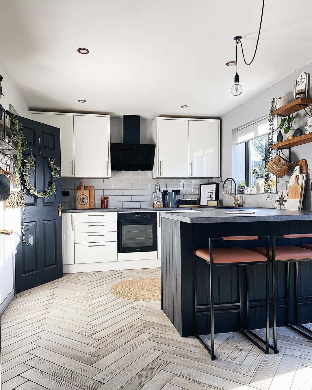 Black Pantry With Matching Peninsula - Soul & Lane