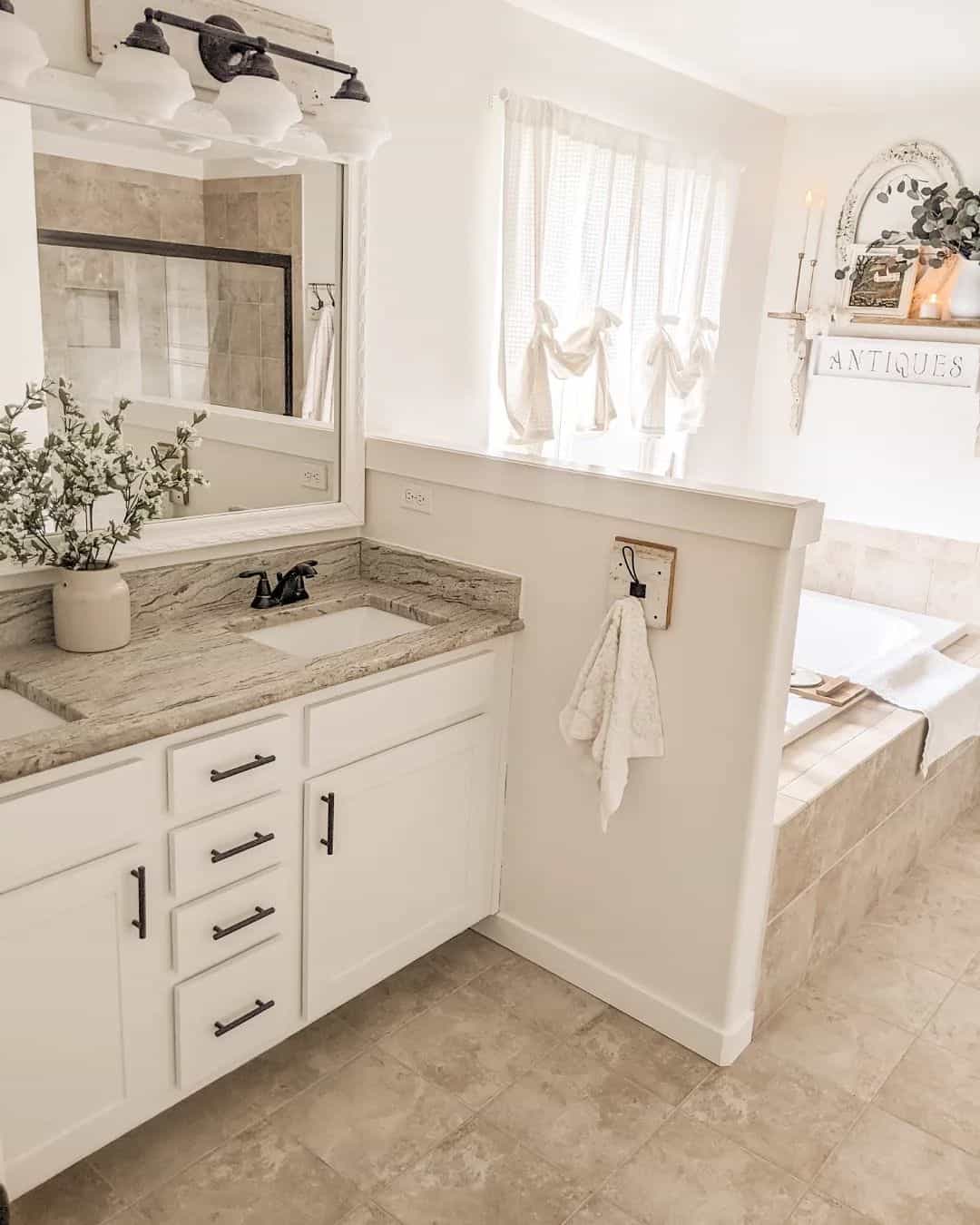 Dual Bathroom Vanity and Soaking Tub With a Partition - Soul & Lane