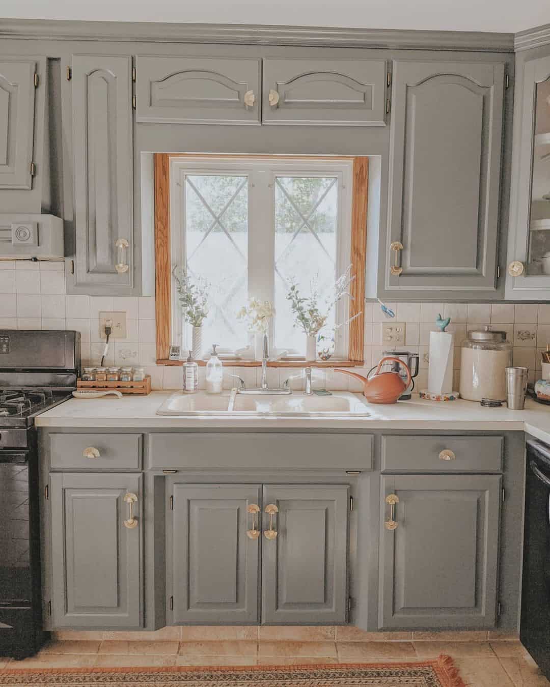 Gray Cabinets Adorned With Gold Hardware - Soul & Lane