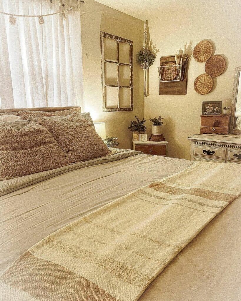 Neutral Boho Bedroom With Wall Décor - Soul & Lane