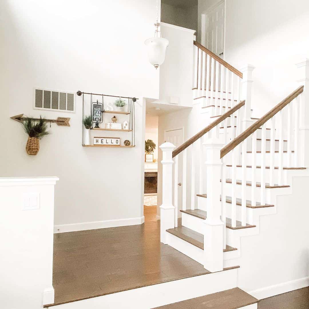 Two-toned Stairwell With White Spindles - Soul & Lane