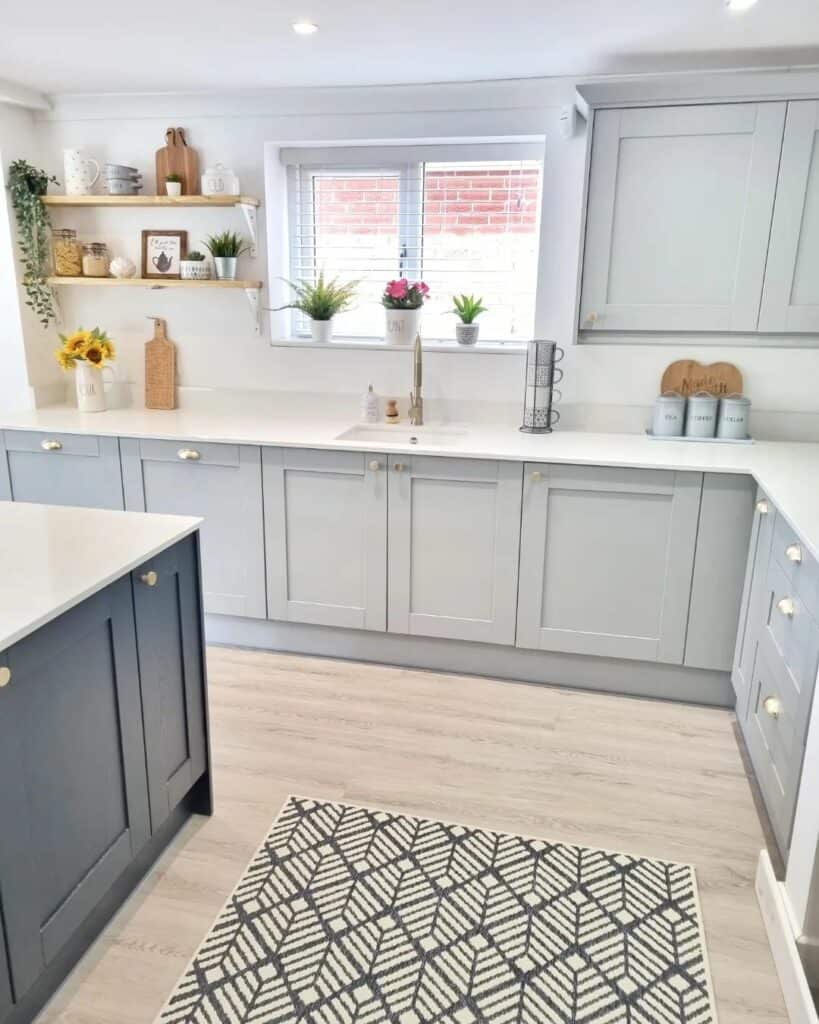 Airy Kitchen With Multi-toned Gray Cabinets - Soul & Lane