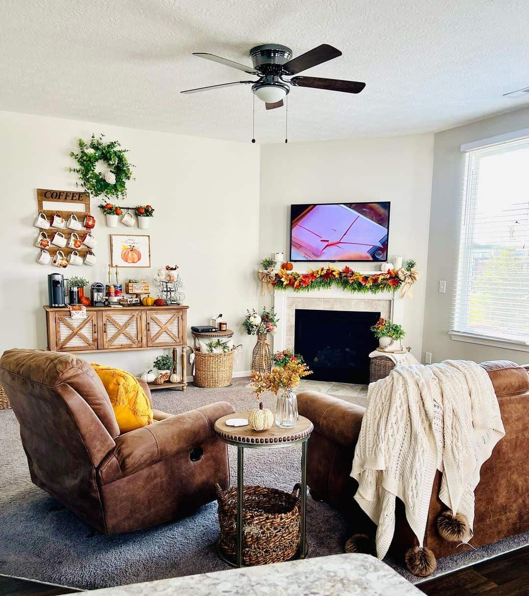 Autumn Farmhouse Aesthetic in Living Room - Soul & Lane