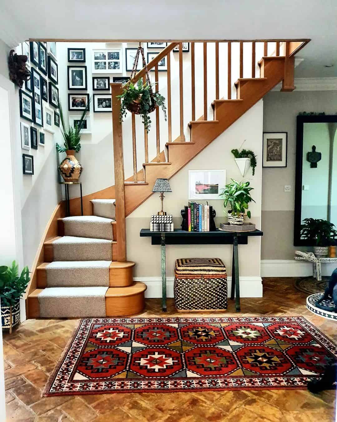 Stair Case Boho Wooden Staircase Beside Green Cactus Plants And