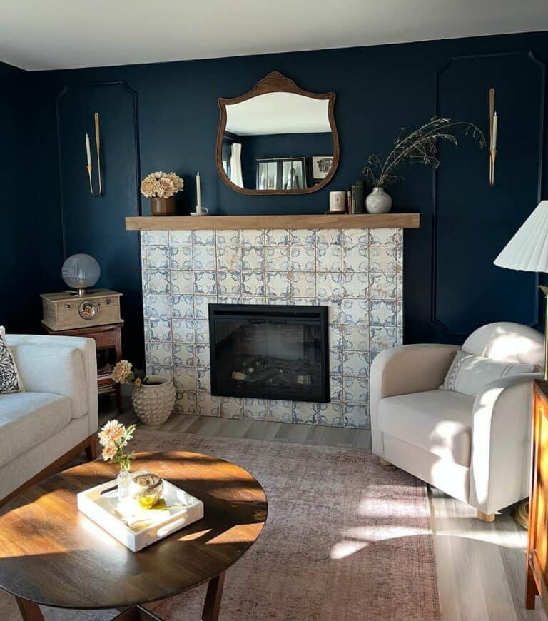 Blue Accent Tiles Highlight the Wall Color - Soul & Lane