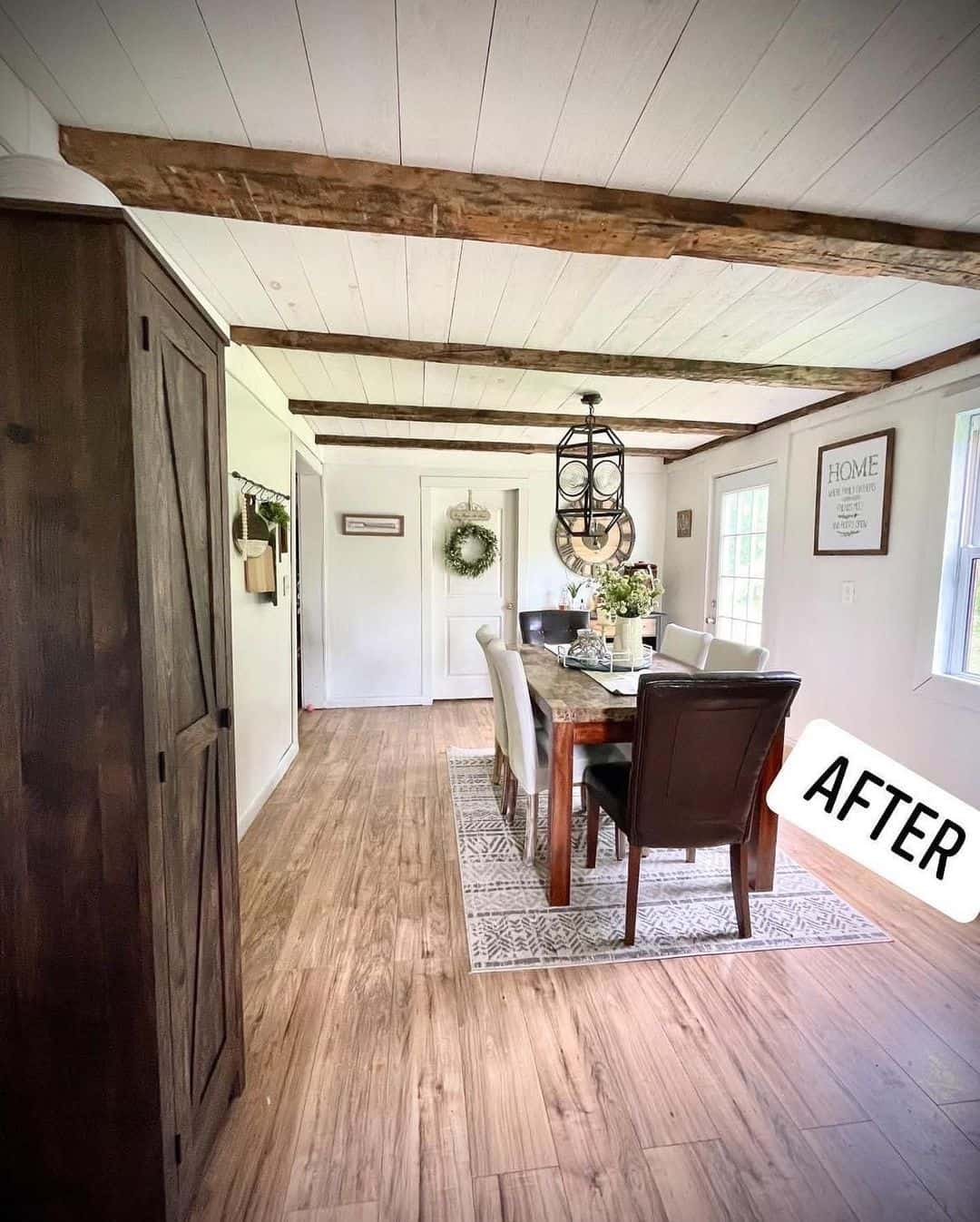 Farmhouse Dining Room With Slanted Ceiling - Soul & Lane