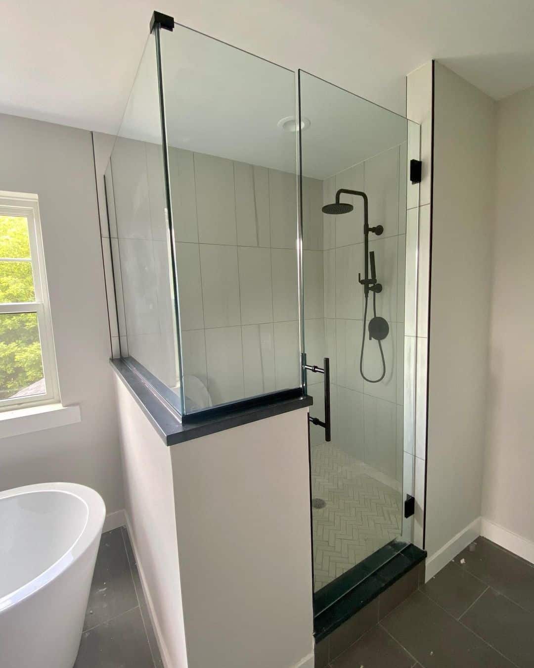Half-wall Shower With Glass Panels - Soul & Lane