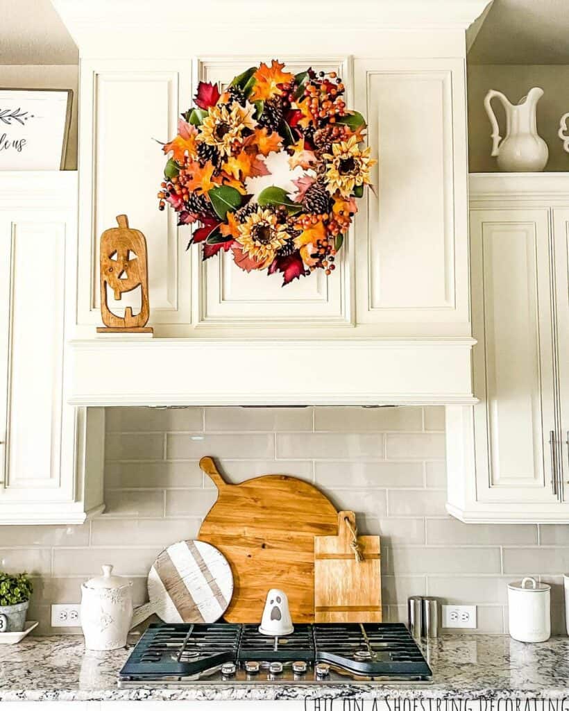 Modern Country Kitchen With Fall Wreath - Soul & Lane