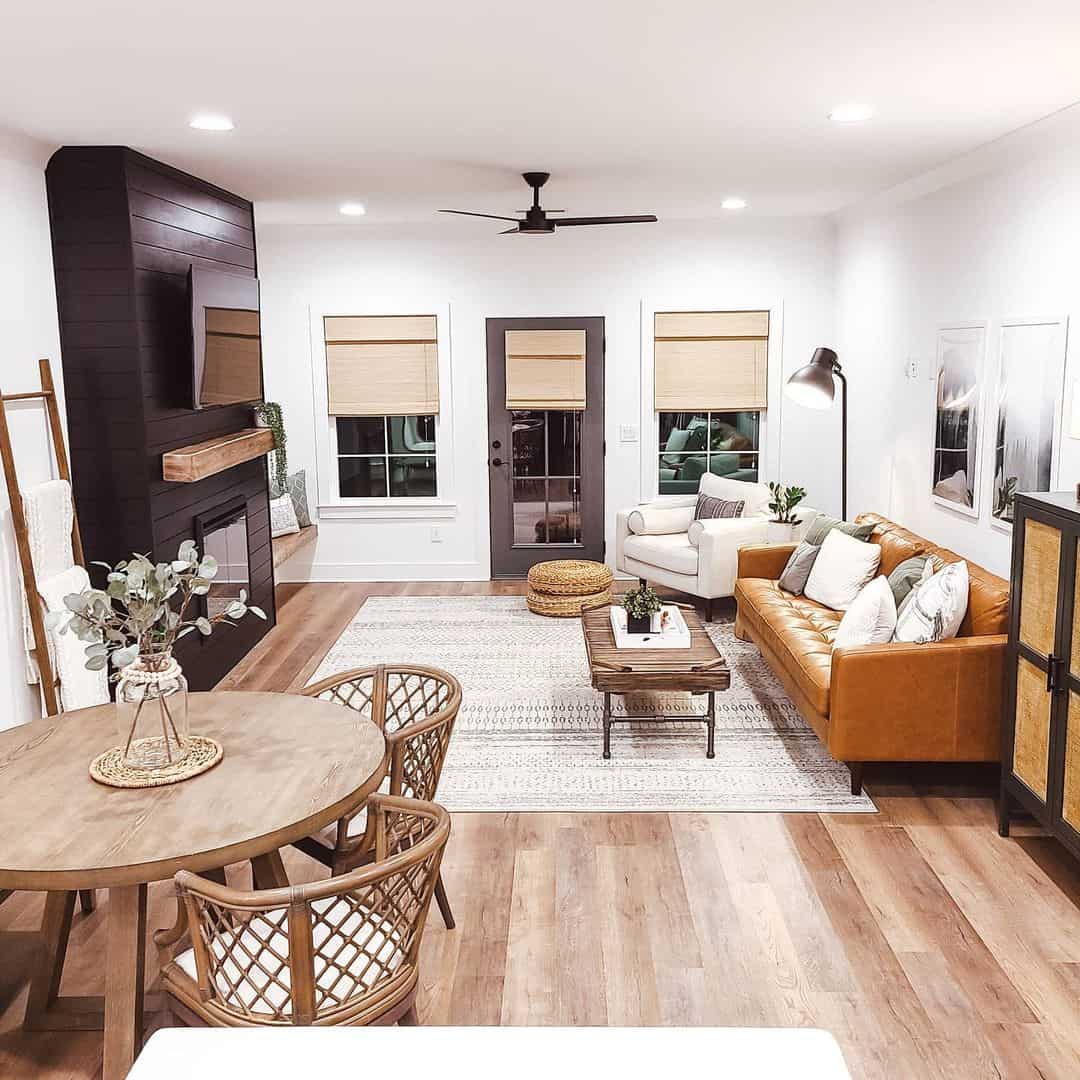 Modern Living Room With Leather Sofa Soul Lane