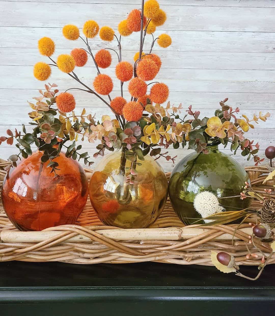 Colorful Rounded Vases Create a Fun Fall Display - Soul & Lane