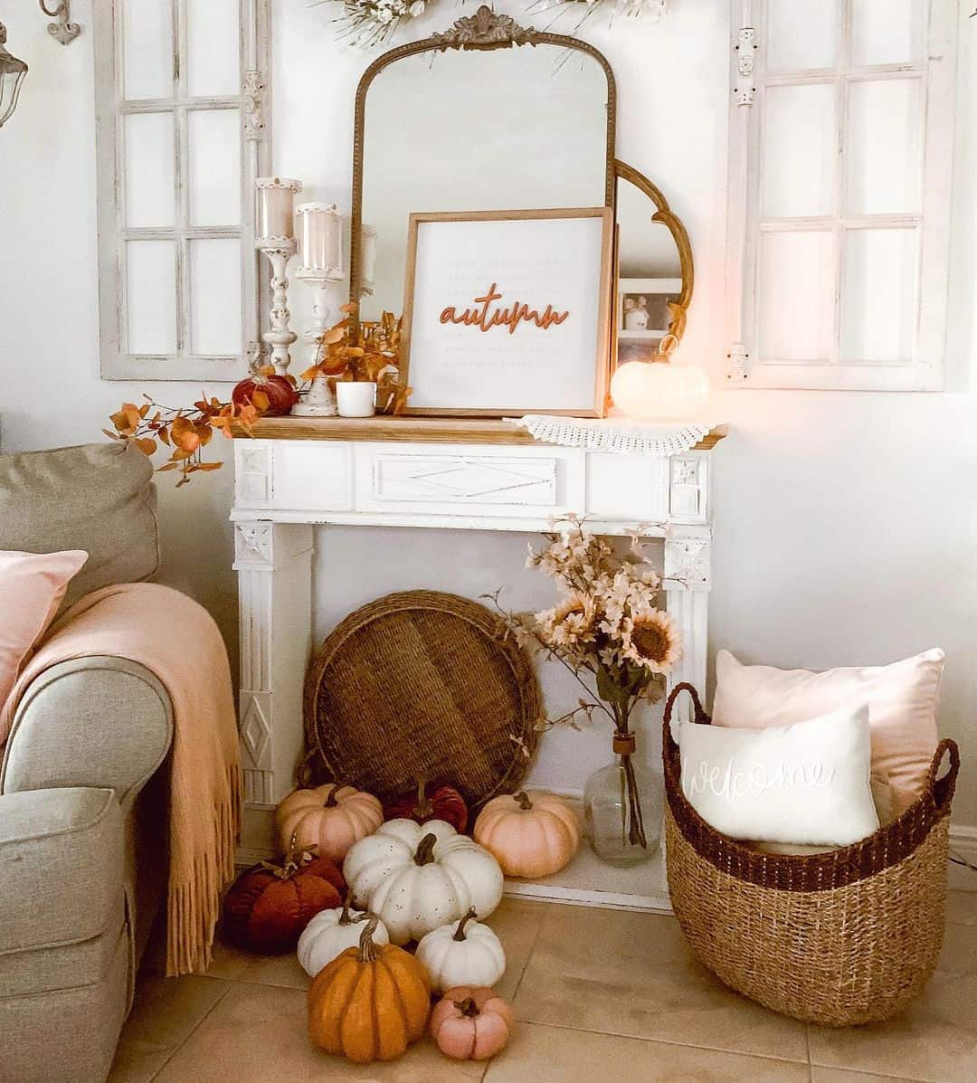 Stacked Mirror Décor on a Fall Mantel - Soul & Lane