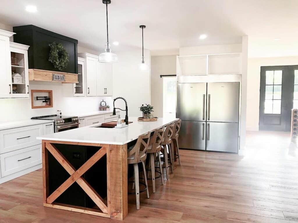 Rustic Island and Four Barstools - Soul & Lane