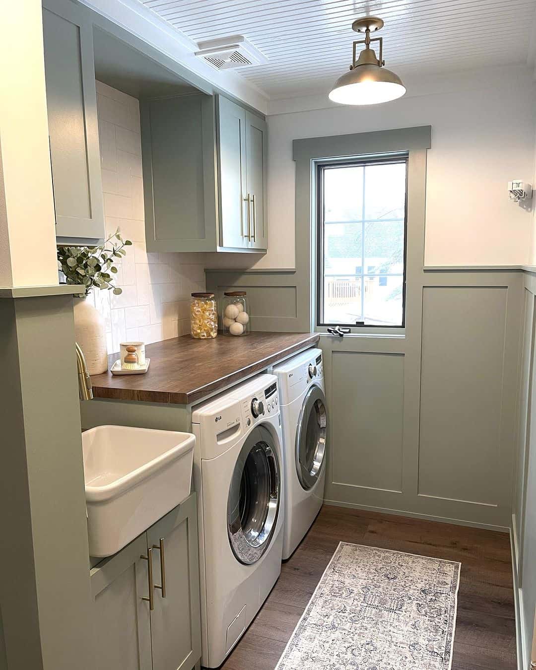 Shaker Style Cabinets and Gray Wainscoting - Soul & Lane