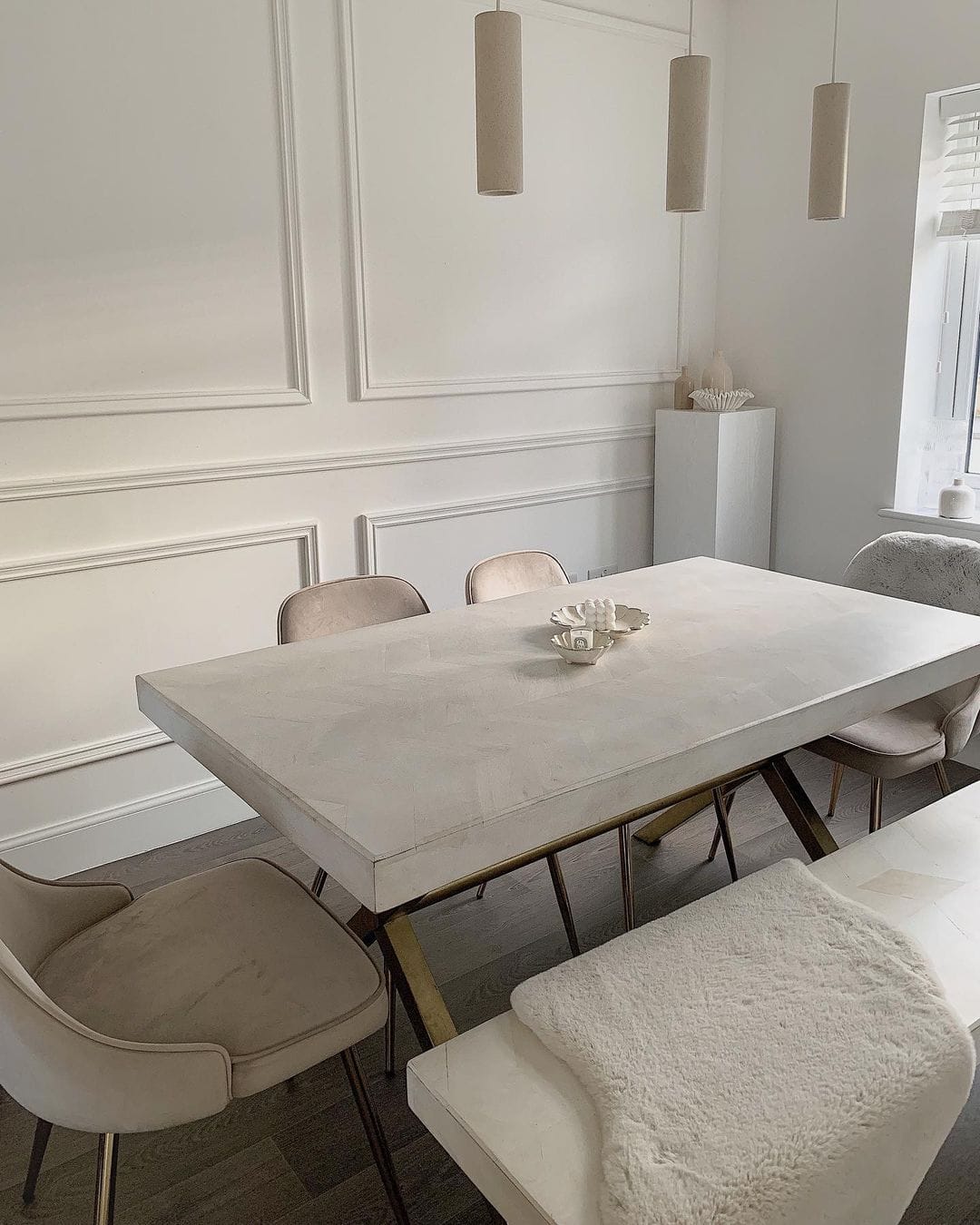 Stone-Centered Dining Room - Soul & Lane